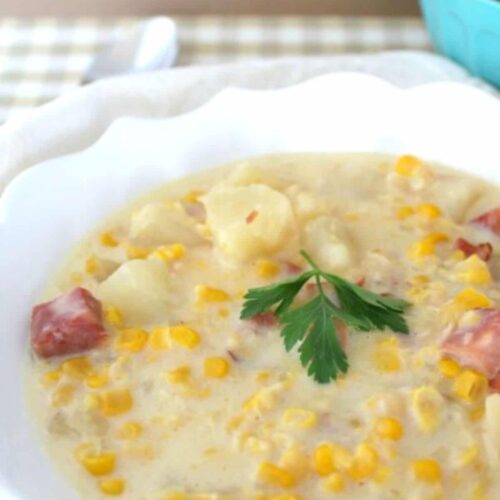 Crock Pot Corn Chowder - Sweet T Makes Three