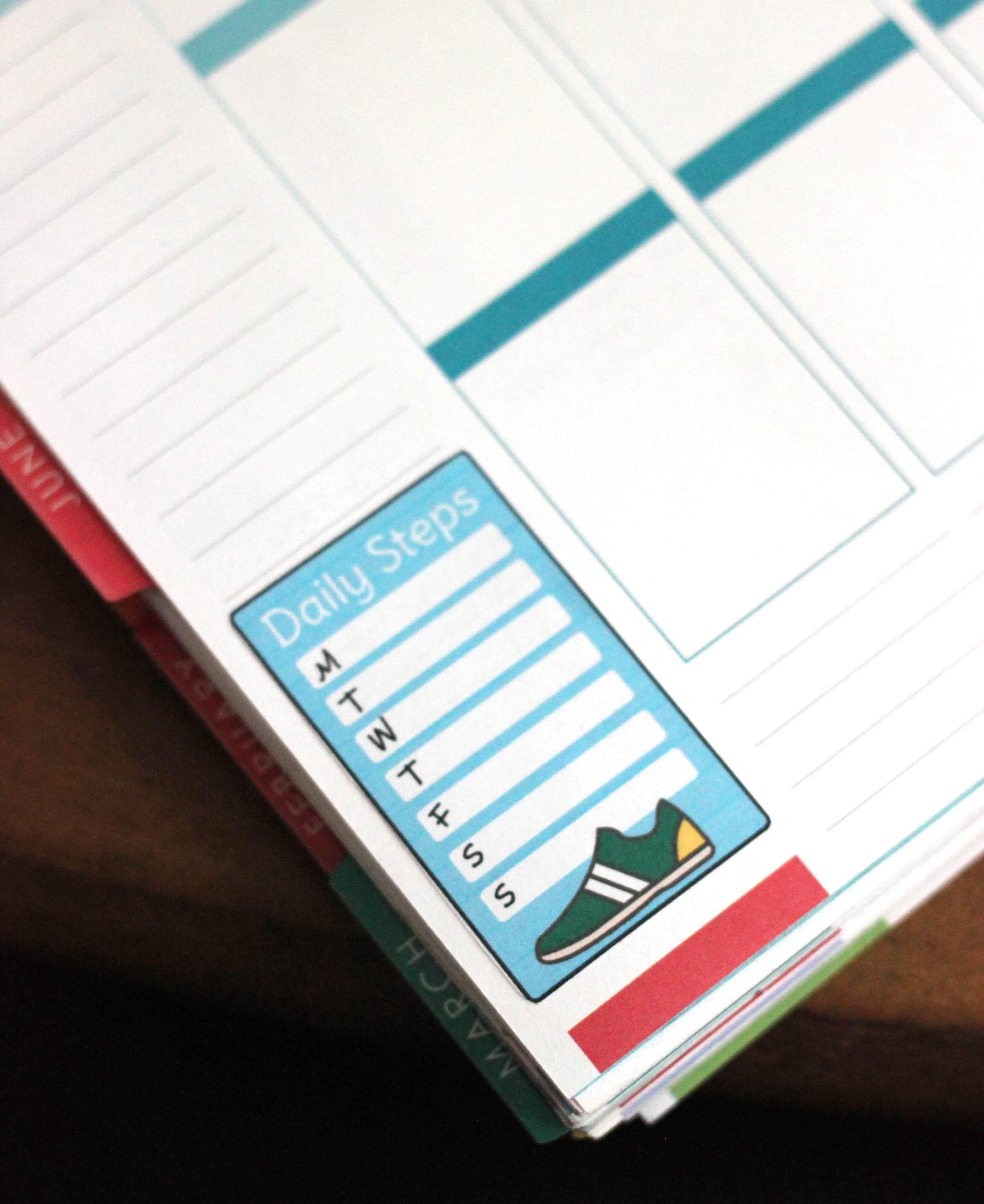 Daily Steps Planner Stickers. Free Printable! - Sweet T Makes Three