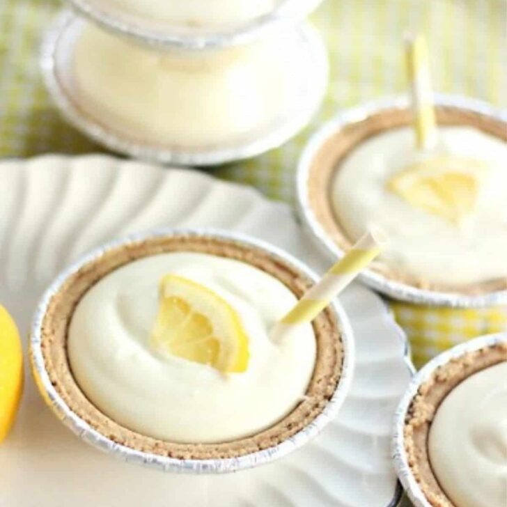 Mini Frozen Lemonade Pies - Sweet T Makes Three