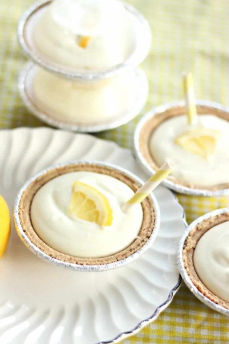 Mini Frozen Lemonade Pies - Sweet T Makes Three
