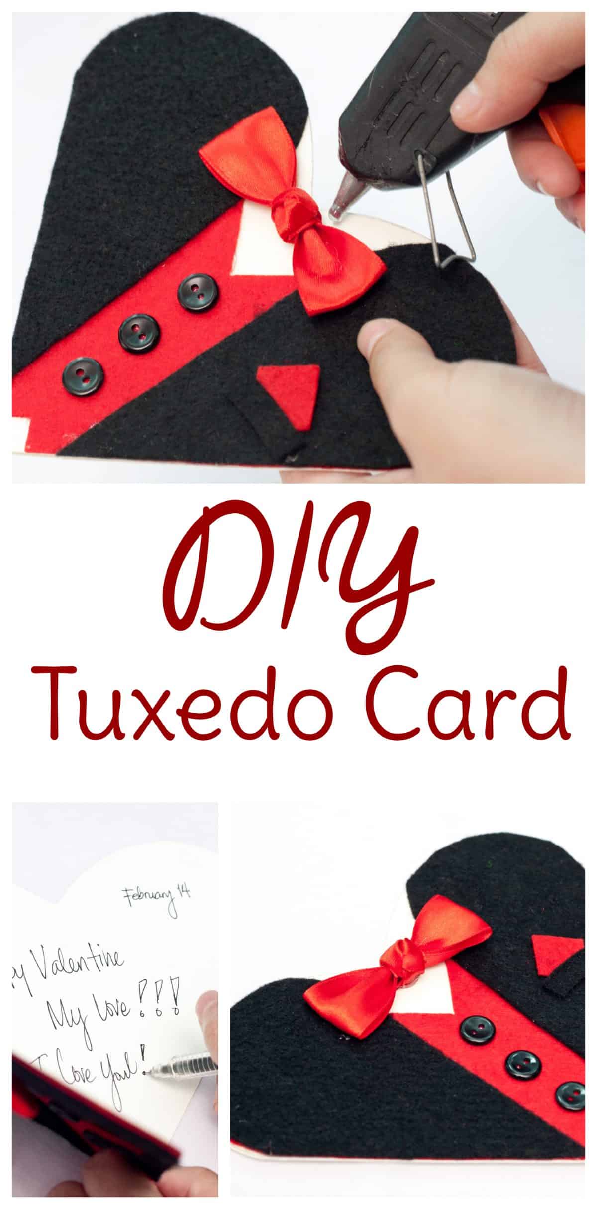 Tuxedo Card DIY with Free Printable Heart Template