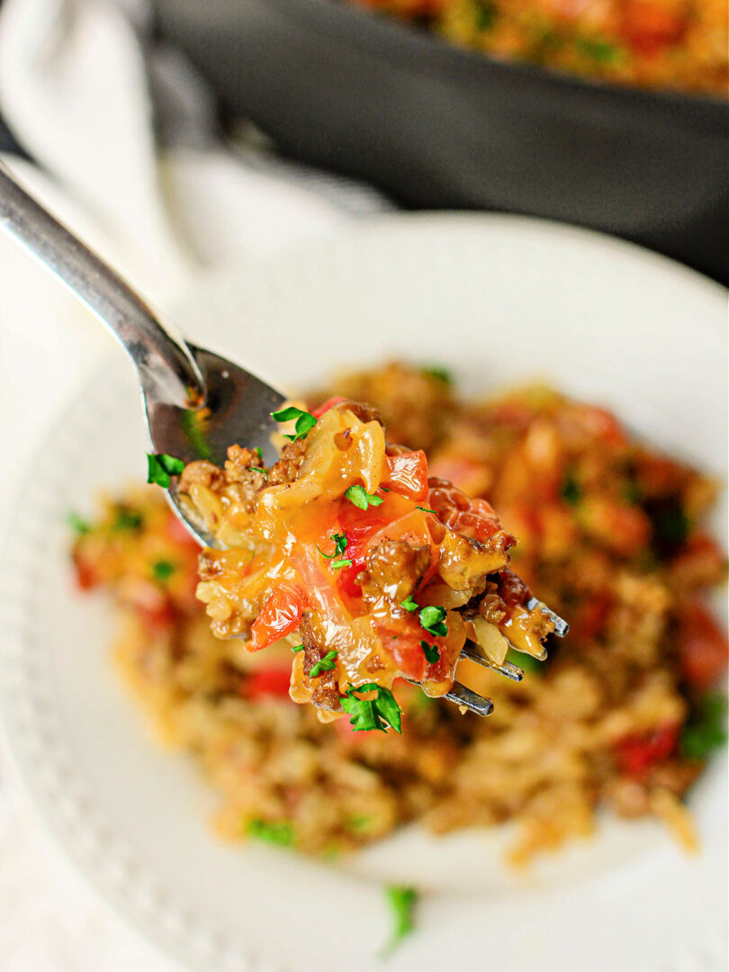 Ground Beef and Rice Skillet - Sweet T Makes Three